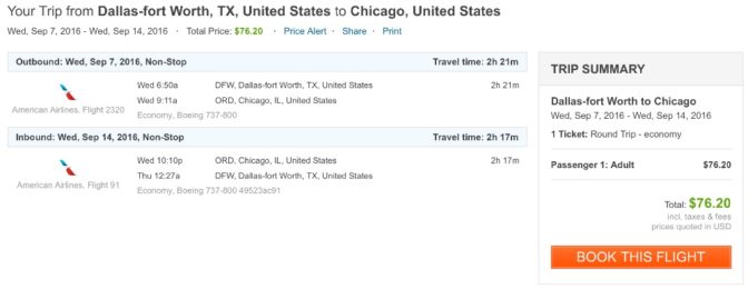 Dallas to Chicago or Atlanta and vice versa for $76 R/T nonstop [AA]