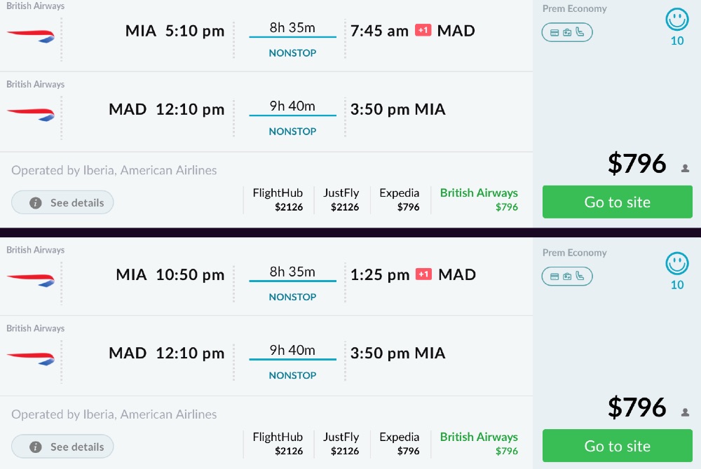 Nonstop Premium Economy! Miami to Spain: Madrid or Barcelona from $791 R/T