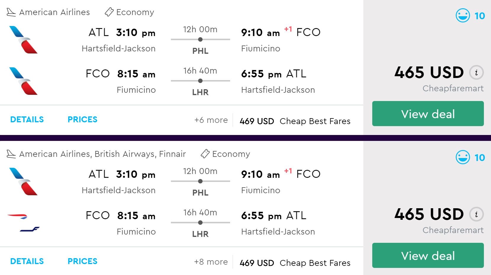 Atlanta to Rome or Barcelona from $419 round-trip