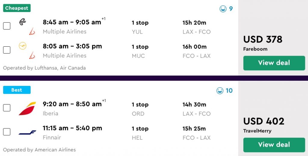Late Summer! New York, Chicago (nonstop), Boston, Denver, San Francisco ...