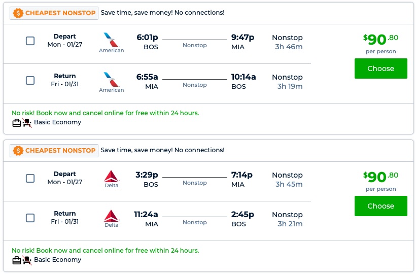 Nonstop via AA/Delta! Boston to Miami and v/versa for $90 R/T