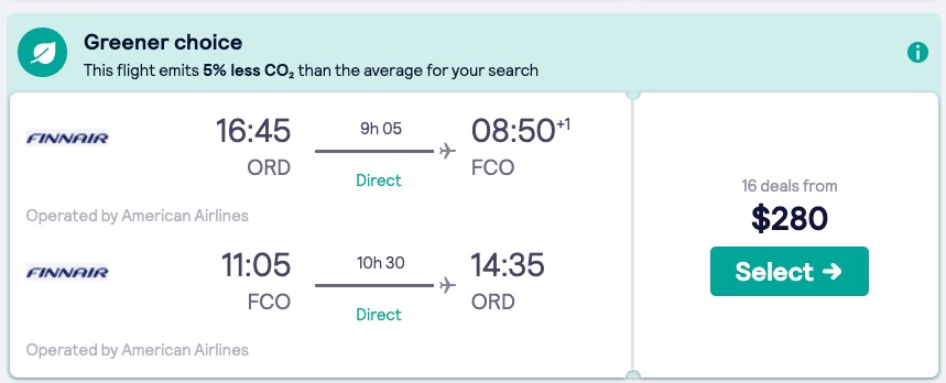 Nonstop! Chicago to Rome, Italy for $280 R/T