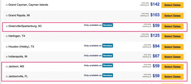 3-Day Sale from Southwest Airlines with fares from $59 one-way