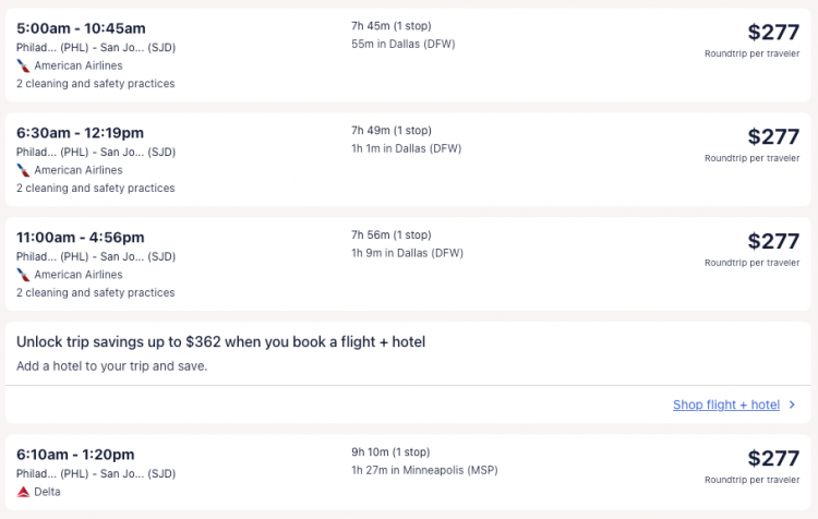 Flights to Los Cabos, Mexico for $185-$299 R/T