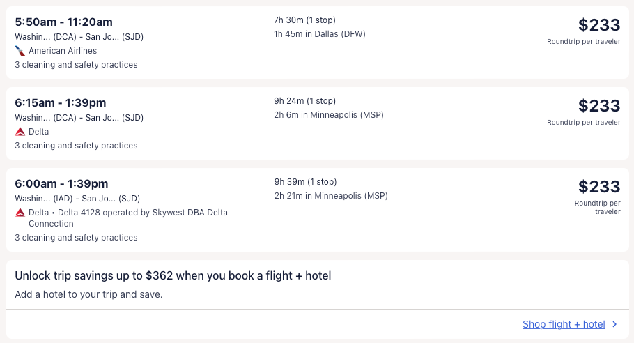 Flights to Los Cabos, Mexico for $185-$299 R/T