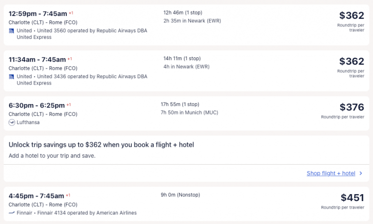 70% off flights to Rome, Italy from Charlotte starting at $362 R/T ...