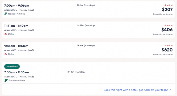 Nonstop flights to the Bahamas: Nassau from Atlanta for $207 R/T