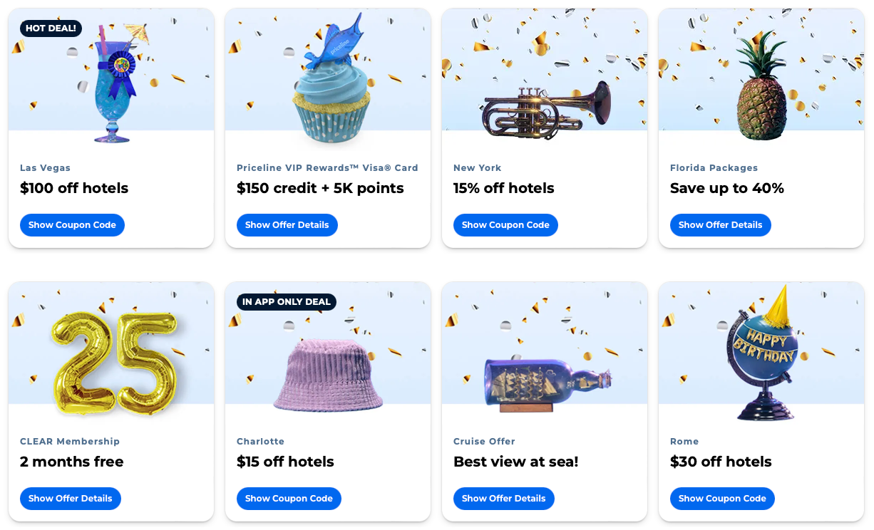 Priceline’s Birthday Sale! Celebrating 25th Birthday with 25 Days of Deals
